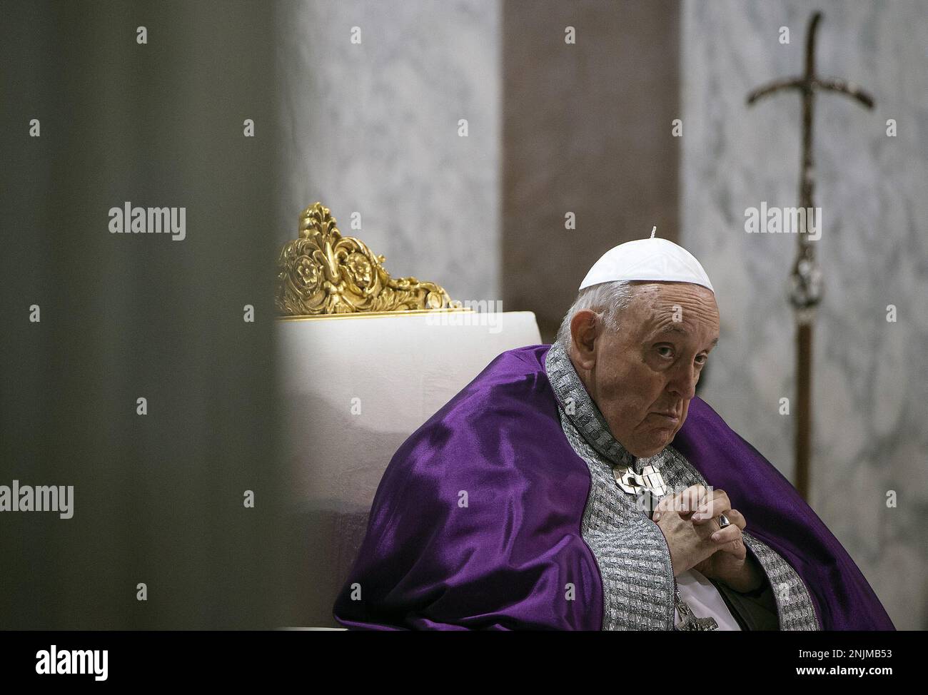 Rome, Italy on February 22, 2023. Pope Francis leads the Ash Wednesday ...