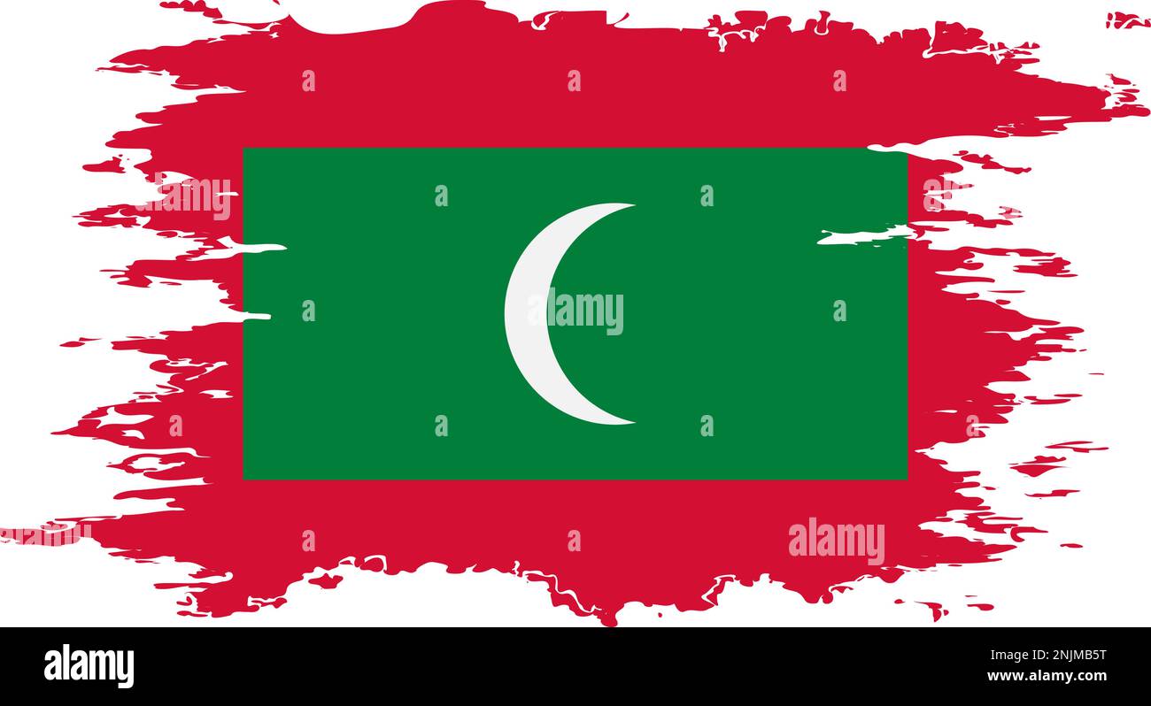 Maldives flag grunge brush color image, vector Stock Vector Image & Art ...