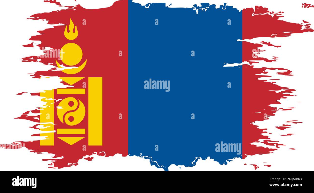 Mongolia flag grunge brush color image, vector Stock Vector Image & Art ...