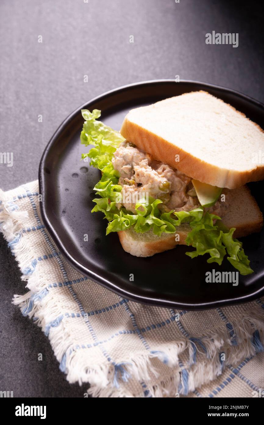 Tuna salad sandwich. It is a quick, simple and nutritious recipe ...