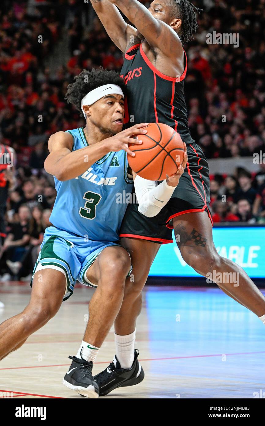 HOUSTON, TX - FEBRUARY 22: Tulane Green Wave guard Jalen Cook (3) draws ...