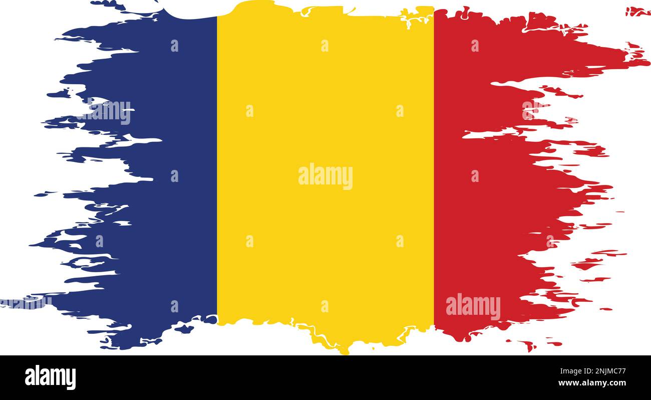 Romania flag grunge brush color image, vector Stock Vector Image & Art ...