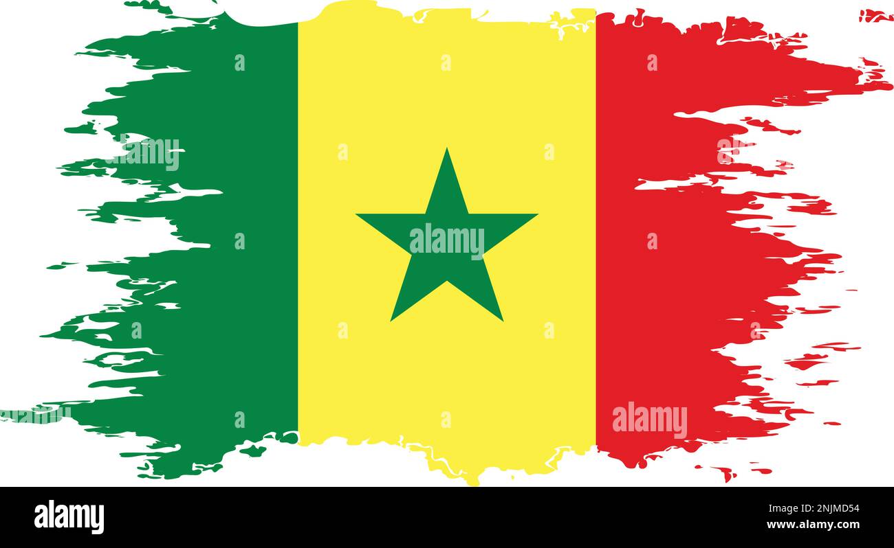 Senegal flag grunge brush color image, vector Stock Vector Image & Art ...