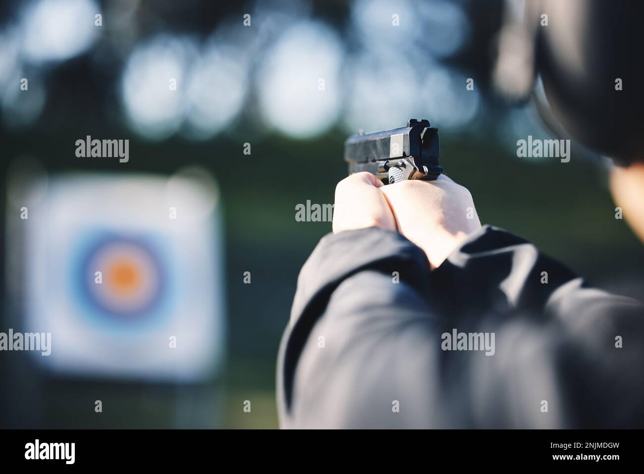 Gun, target and person training outdoor for shooting range, game ...