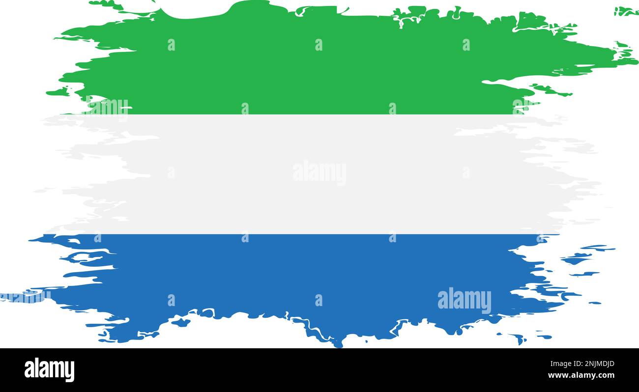 Sierra Leone flag grunge brush color image, vector Stock Vector Image ...