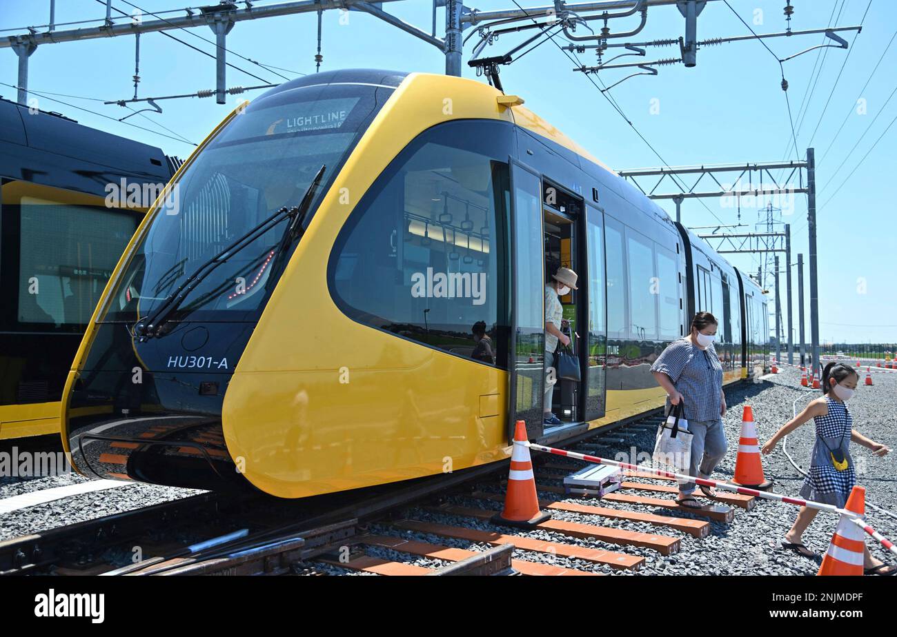 Haga Utsunomiya LRT (Light Rail Transit), a new electric tram which is under construction, is ...