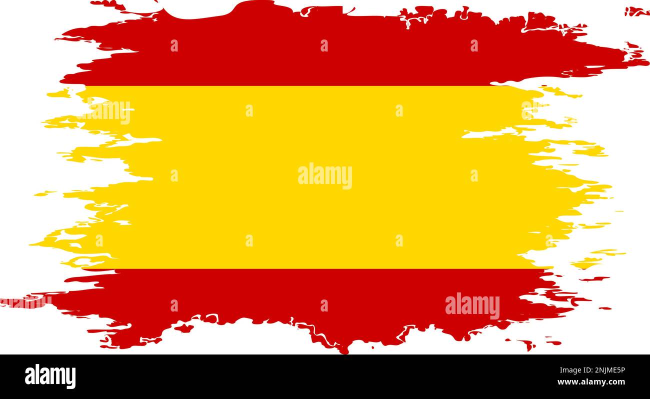 Spain flag grunge brush color image, vector Stock Vector Image & Art ...