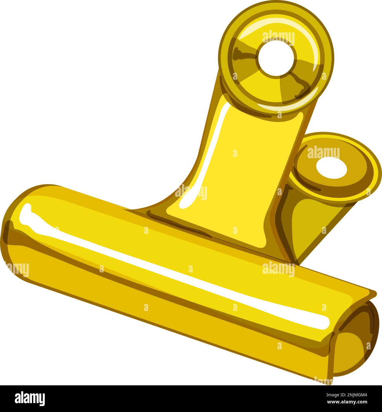 paper binder clip cartoon vector illustration color Stock Vector Image ...