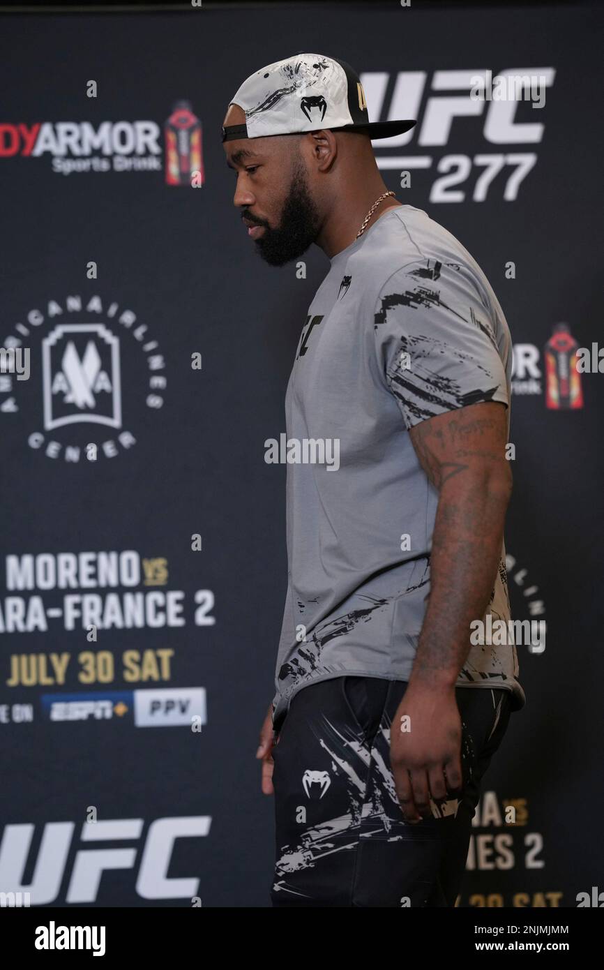 DALLAS, TX - JULY 29: Don'Tale Mayes steps on the scale for the ...