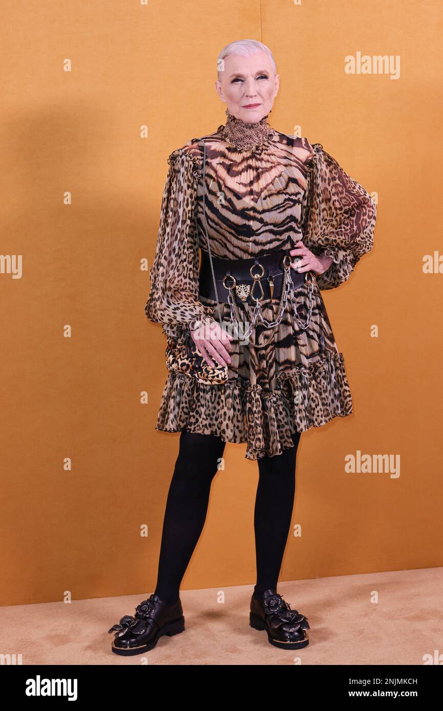 Milan, Italy, February 22, 2023. Maye Musk poses ahead of Roberto ...