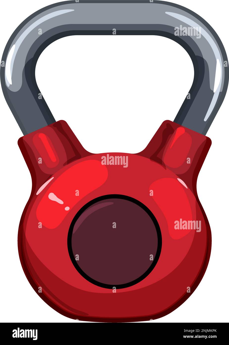 strong fitness kettlebell cartoon vector illustration sign Stock Vector ...