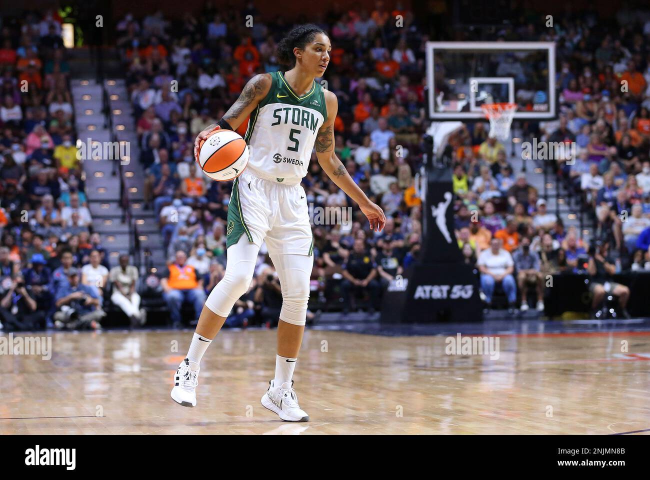 UNCASVILLE, CT - JULY 28: Seattle Storm forward Gabby Williams (5) in ...