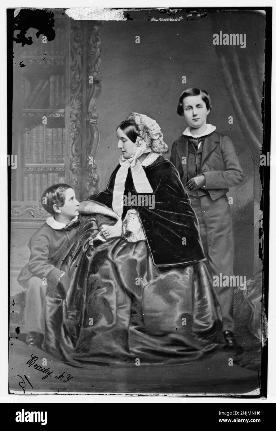 Portrait of Lady Napier and her sons, featured in the Brady-Handy ...