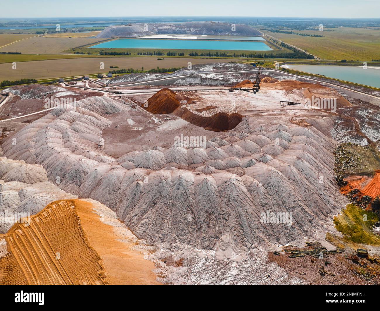 Huge dumps of potassium salt and waste sites for production Stock Photo ...