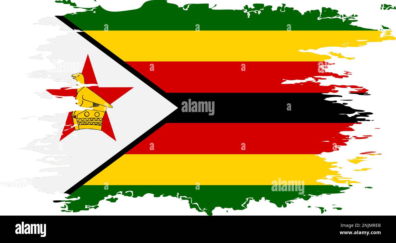 Zimbabwe flag grunge brush color image, vector Stock Vector Image & Art ...