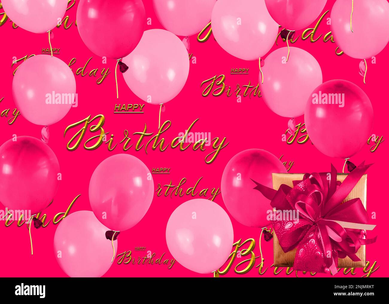 happy birthday card with balloons Stock Photo - Alamy