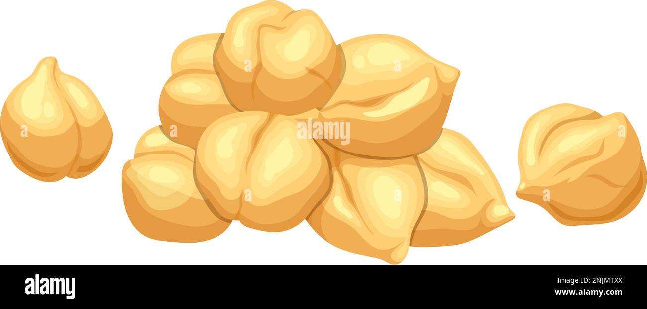 chickpea vegetarian cartoon vector illustration color sign Stock Vector ...