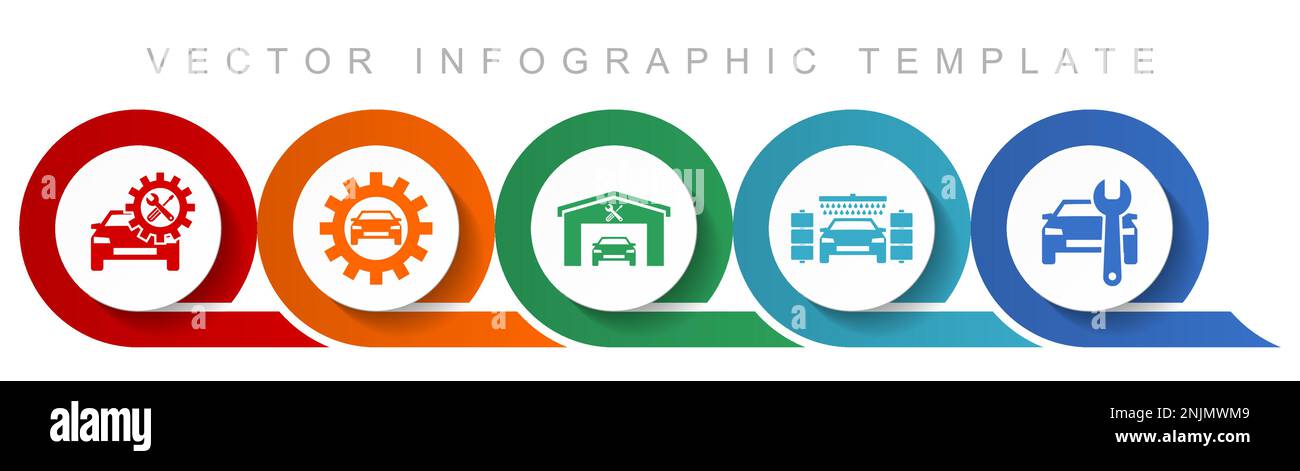 Technology icon set, miscellaneous icons such as workshop, car, service ...