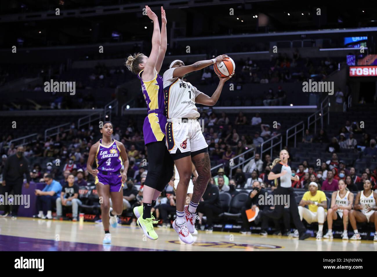 LOS ANGELES, CA - JULY 19: Indiana Fever forward NaLyssa Smith (1 ...