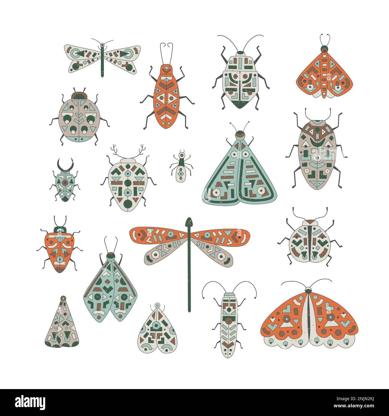 Collection of festive butterfy, moth, bug, ladybug, cockroach, ant ...