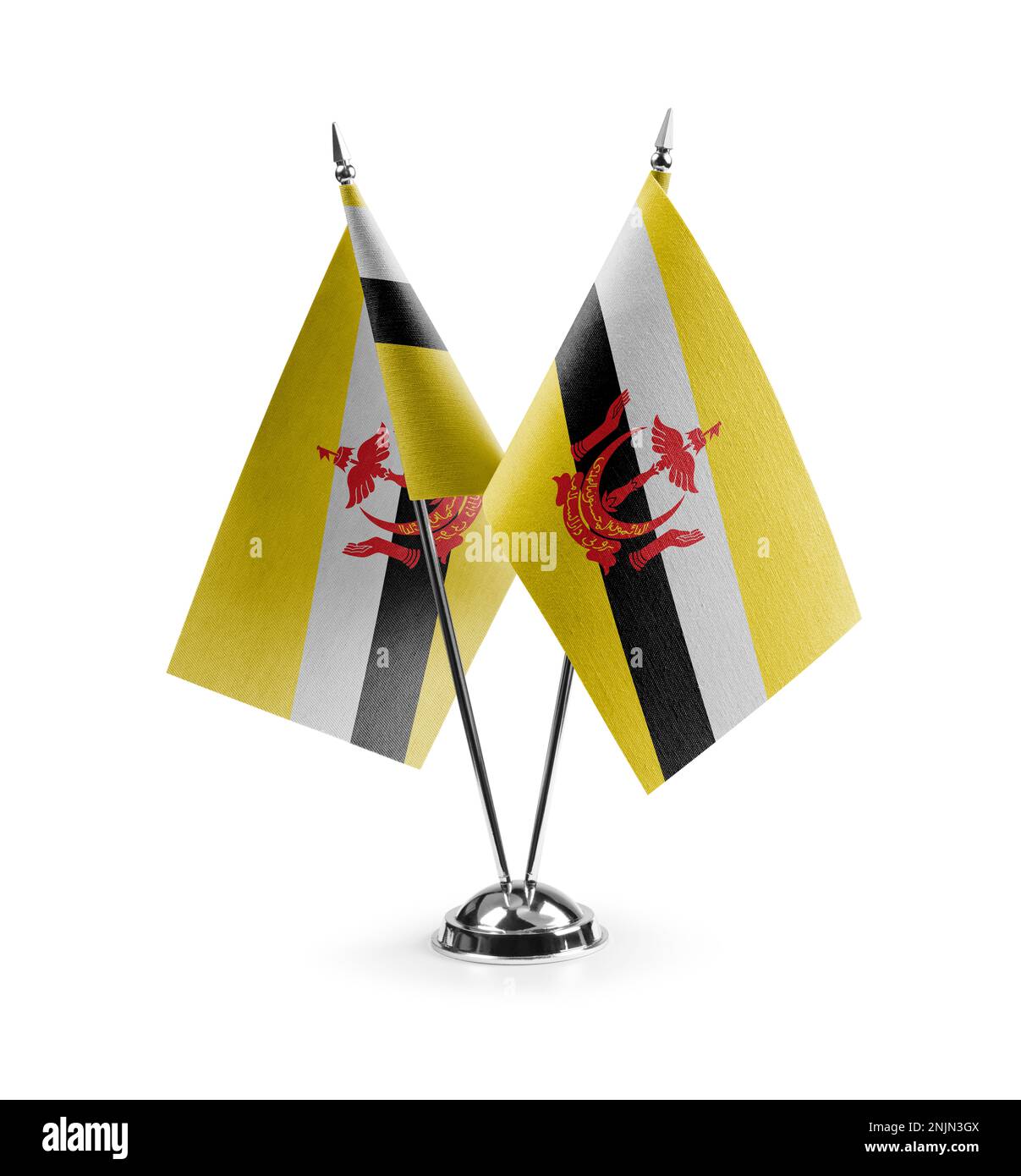 Small national flags of the Brunei on a white background Stock Photo ...