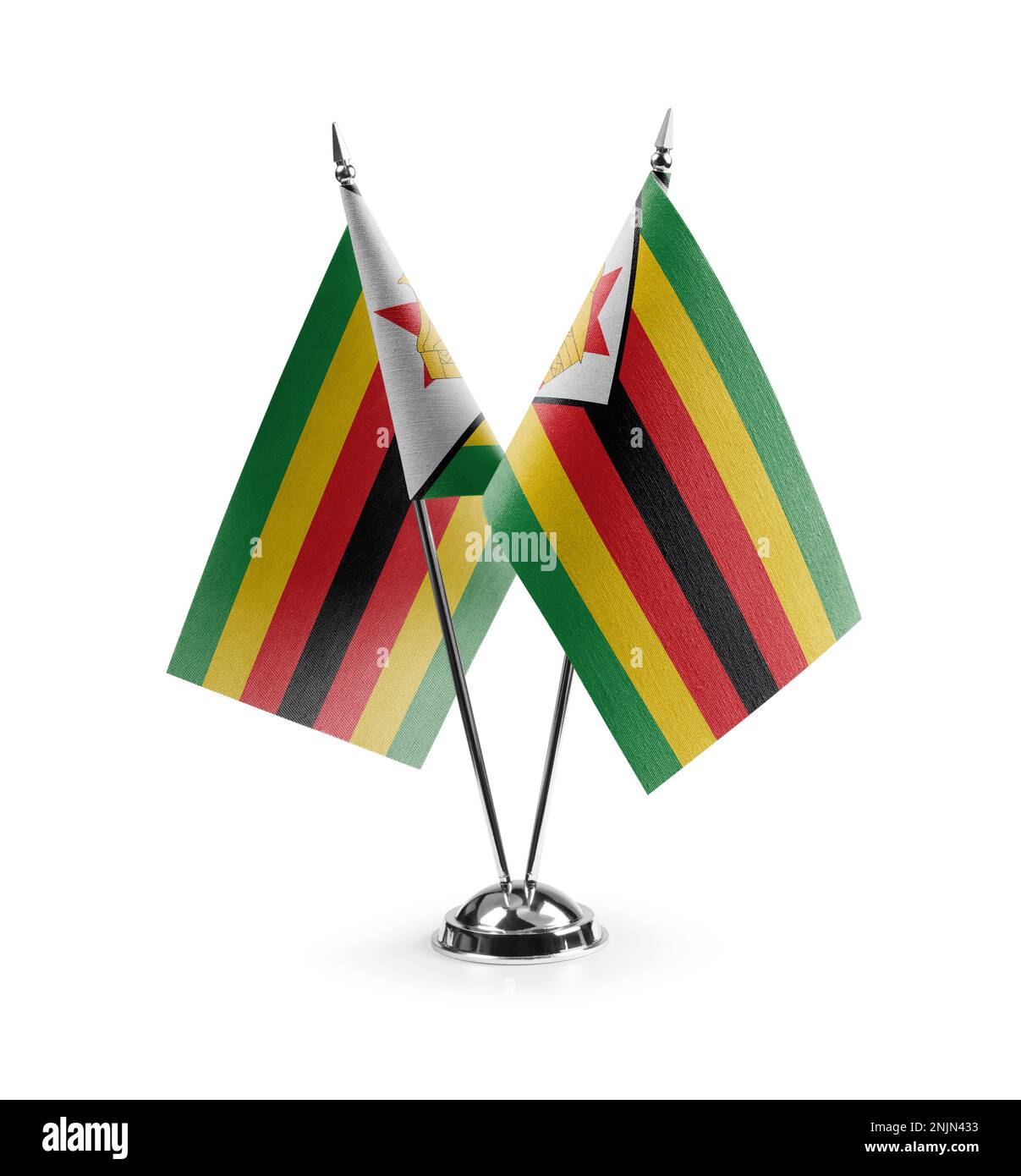 Small national flags of the Zimbabwe on a white background Stock Photo ...