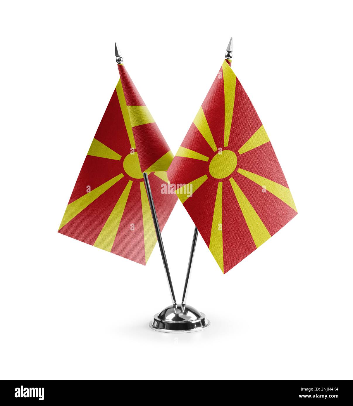 Small national flags of the Macedonia on a white background Stock Photo ...