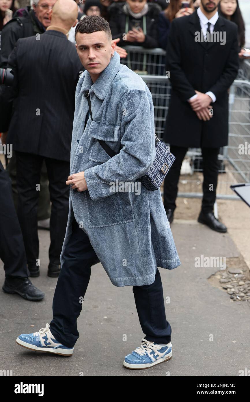 Milan, Italy, February 22, 2023. Aron Piper attends the Fendi Fashion ...