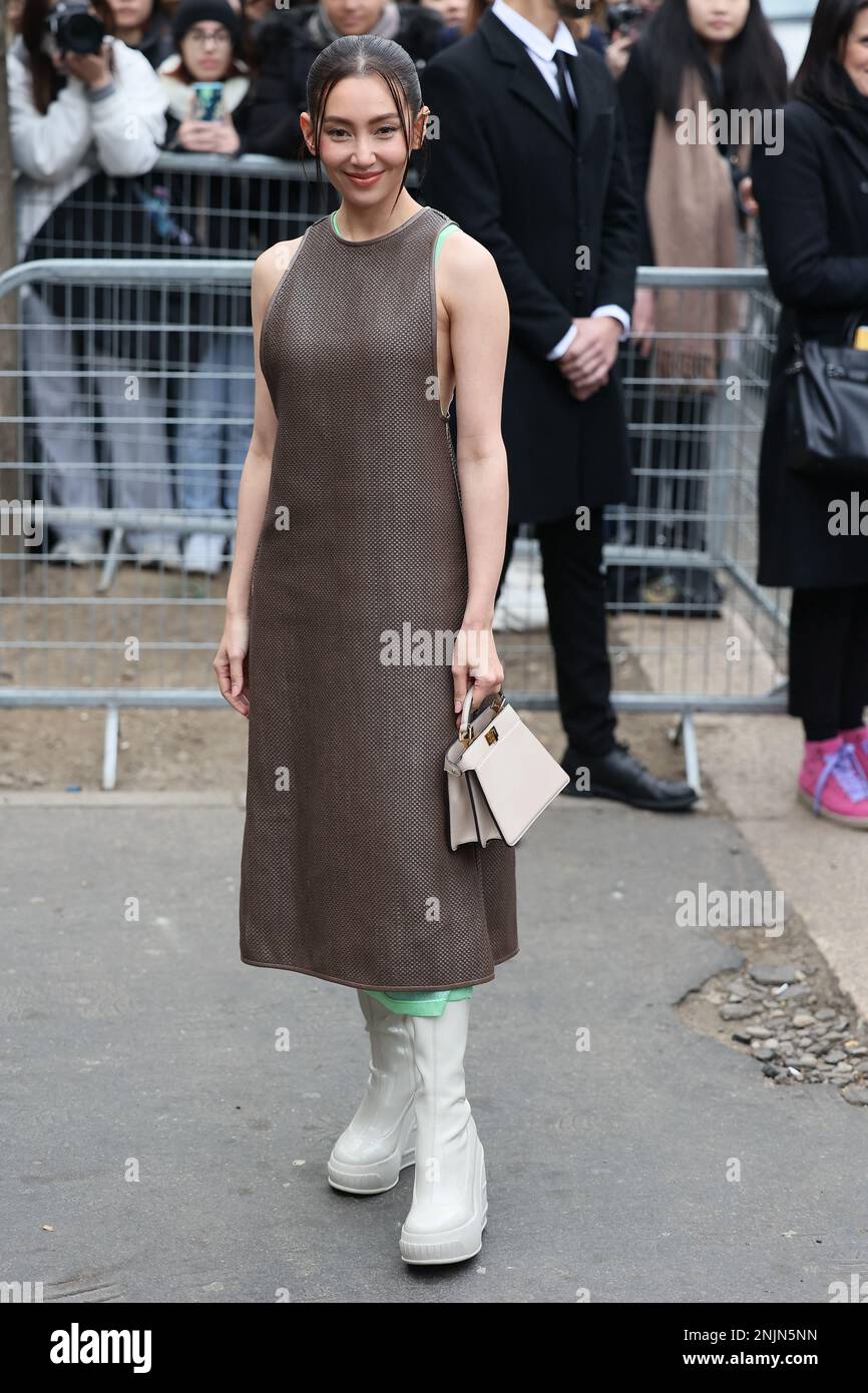 Milan, Italy, February 22, 2023. Bella Renee Campen attends the Fendi ...