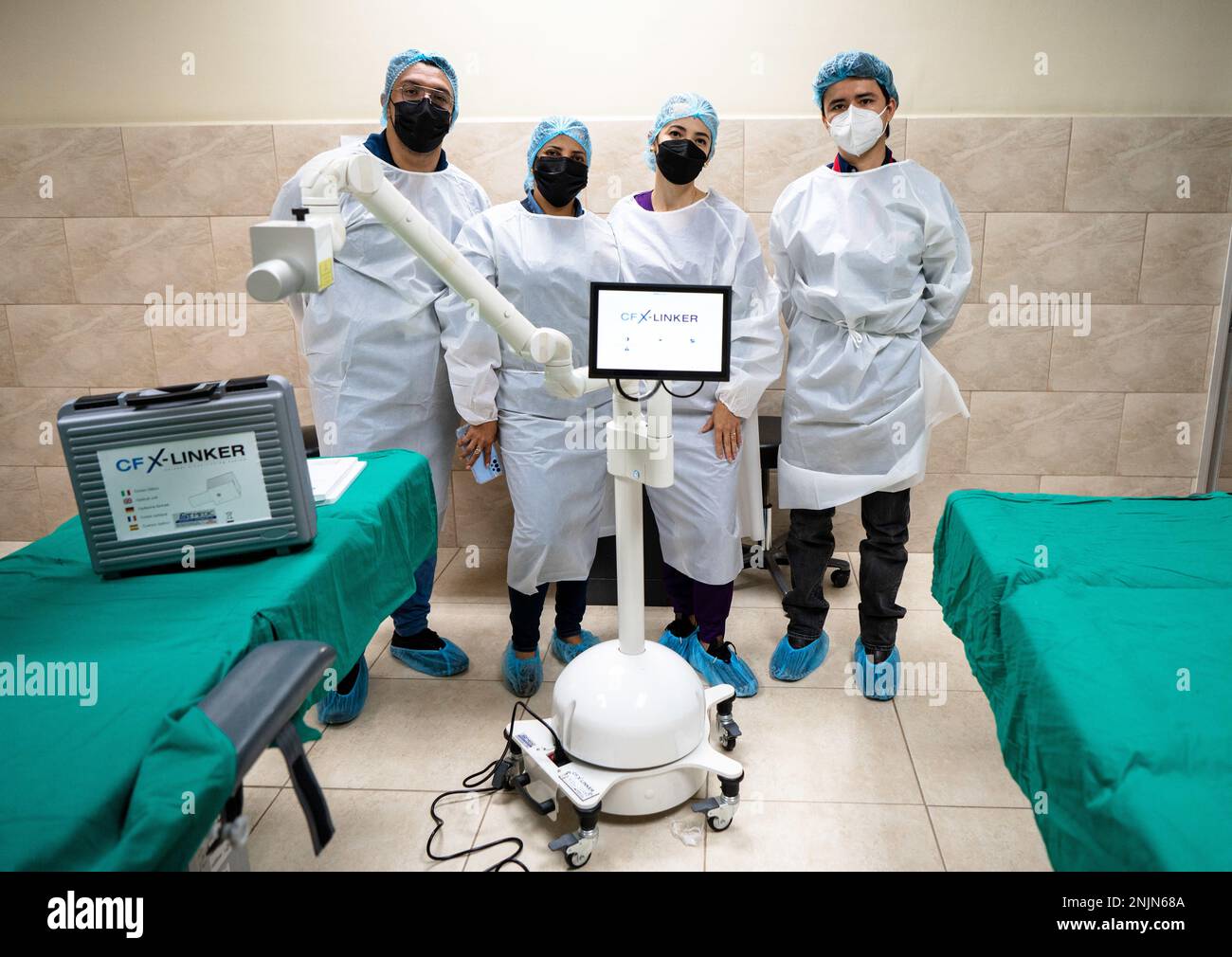 Medical staff from the ophthalmology department and representatives ...