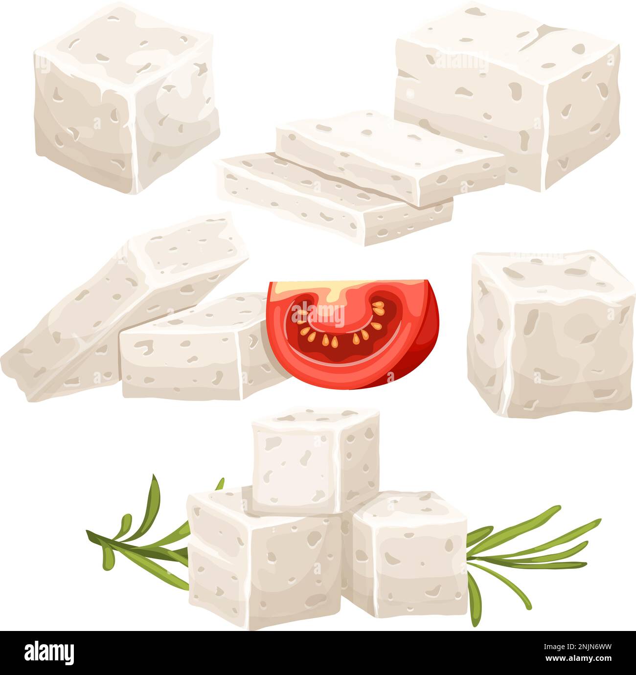 Diced feta Stock Vector Images - Alamy
