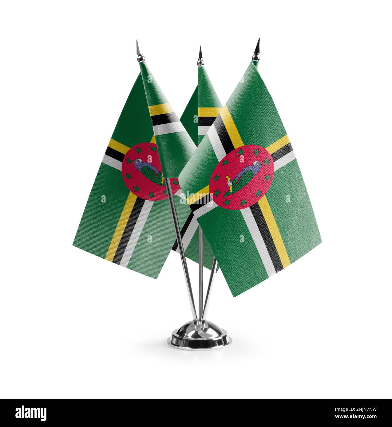 Small national flags of the Dominica on a white background Stock Photo ...