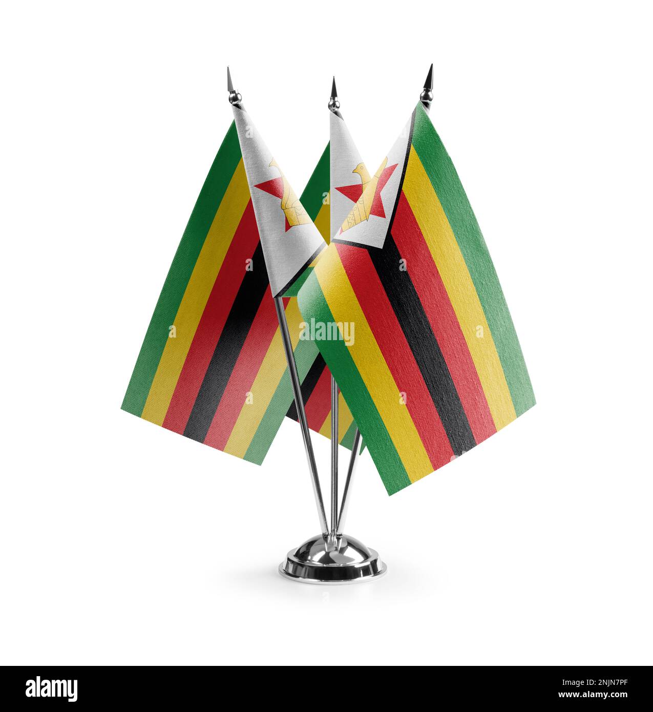 Small national flags of the Zimbabwe on a white background Stock Photo ...