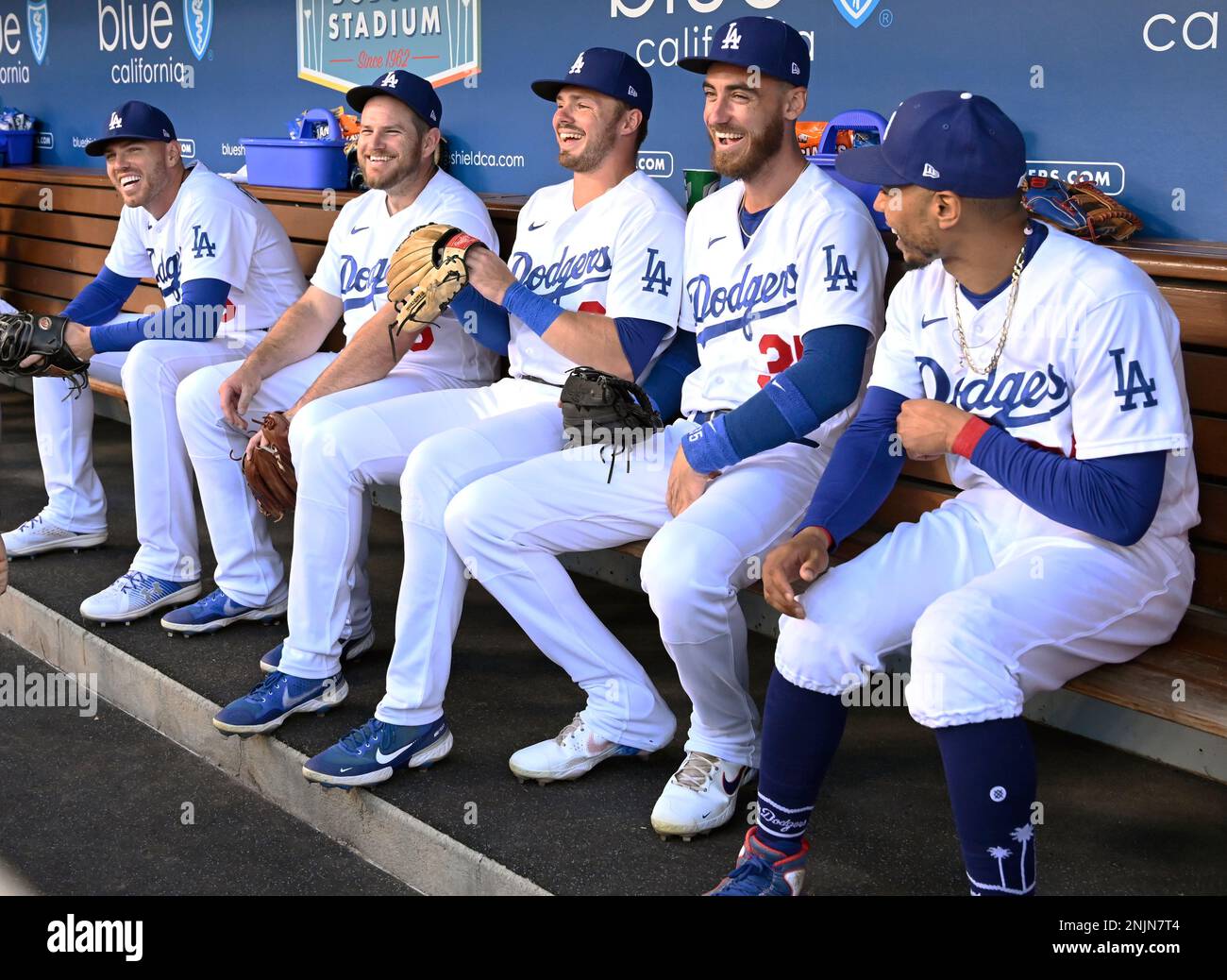 LOS ANGELES, CA - JULY 25: Los Angeles Dodgers Freddie Freeman (5), Max ...