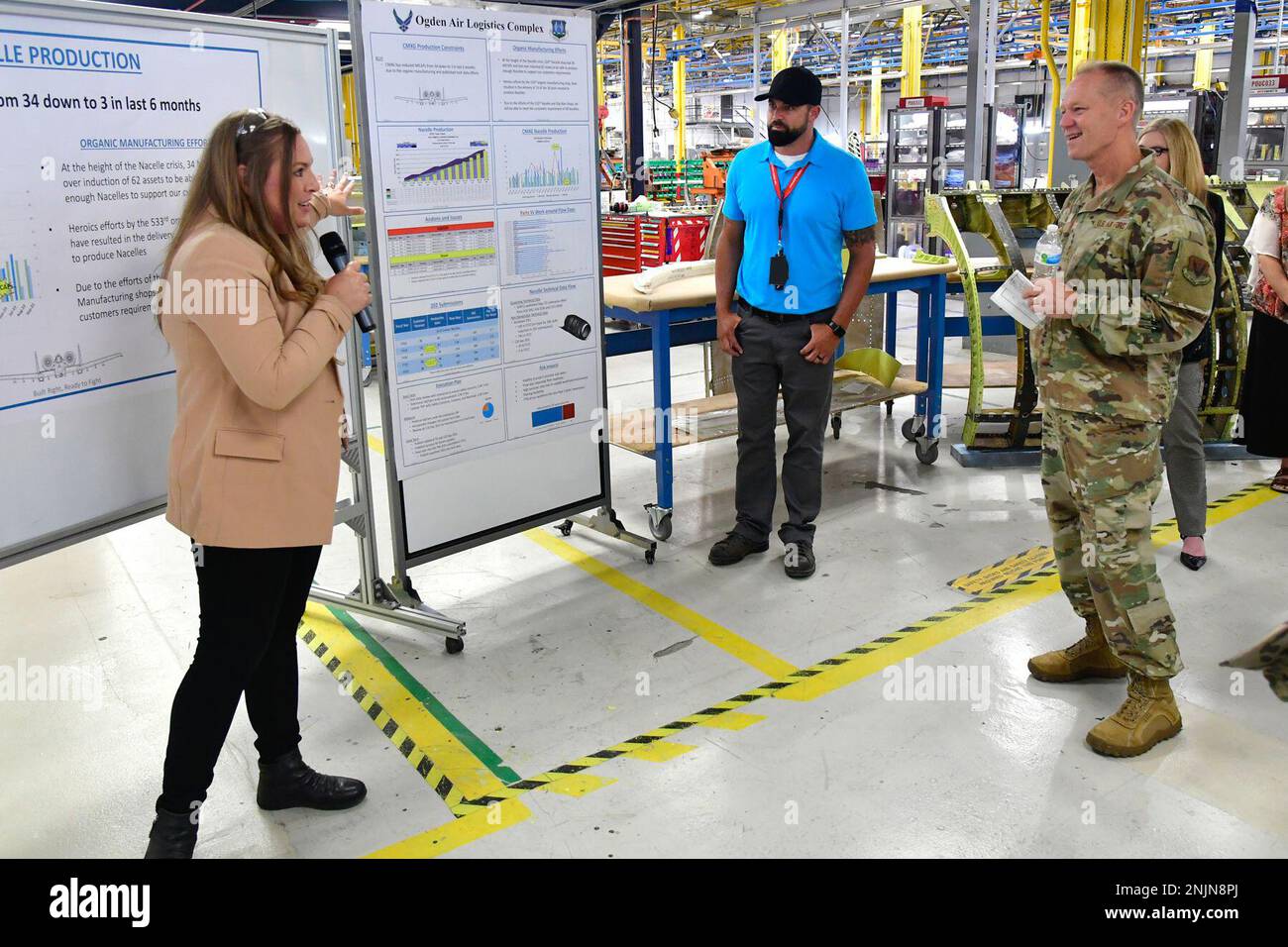 Alexis Berry (left), 533rd Commodities Maintenance Squadron, briefs Gen ...