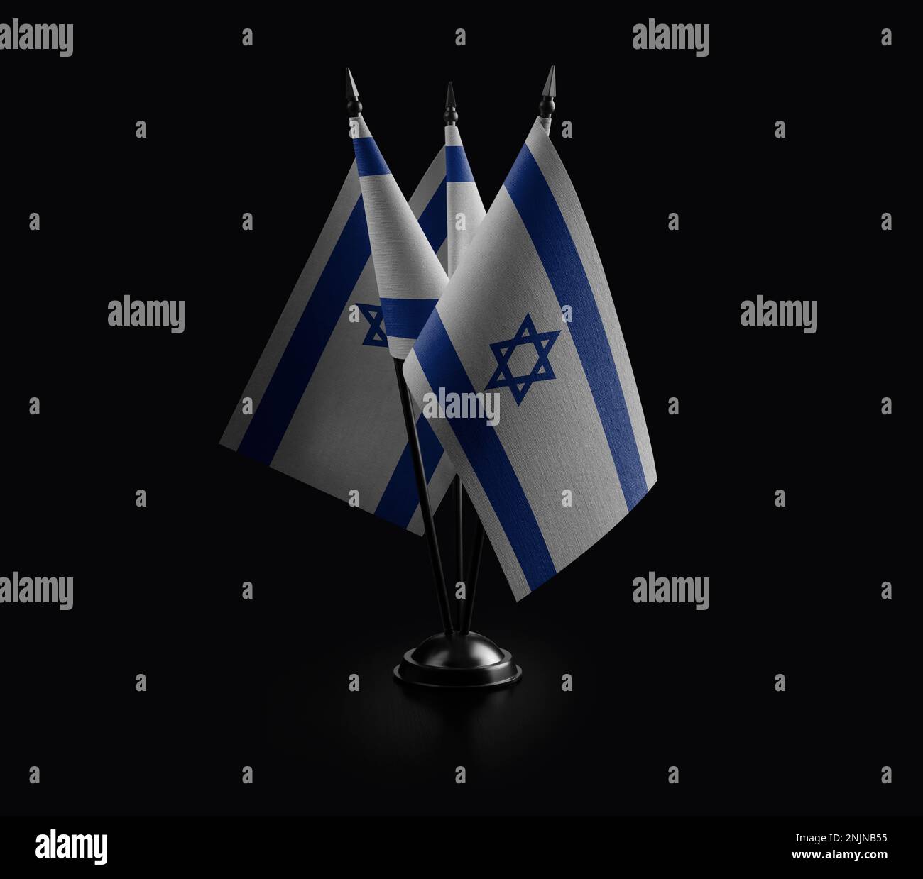 Small national flags of the Israel on a black background Stock Photo ...