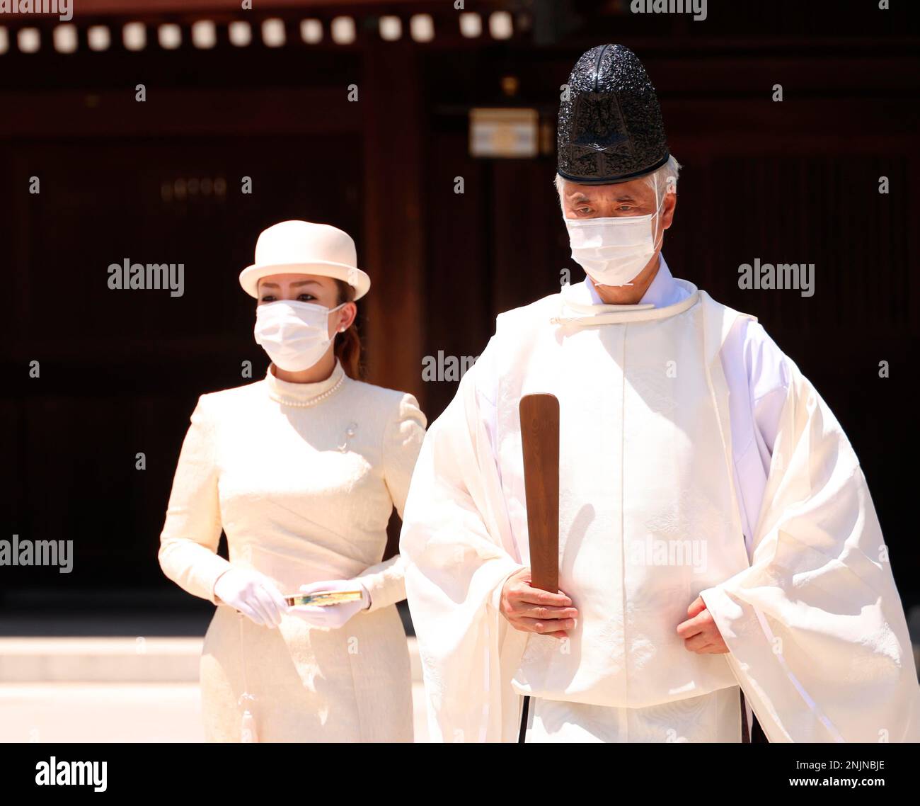 Japanese Princess Yoko of Mikasa leaves the Meiji Jingu Shrine in Tokyo ...