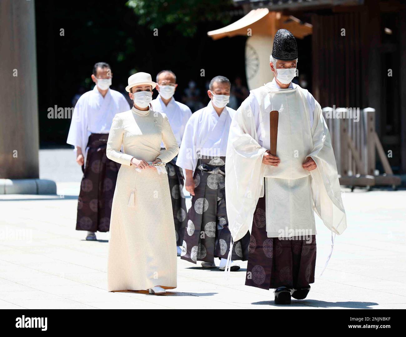 Japanese Princess Yoko of Mikasa visits the Meiji Jingu Shrine in Tokyo ...