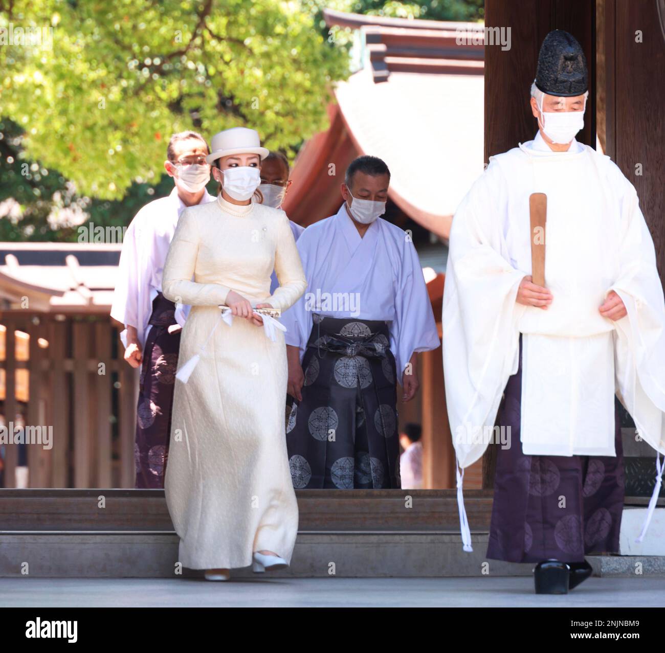 Japanese Princess Yoko of Mikasa visits the Meiji Jingu Shrine in Tokyo ...