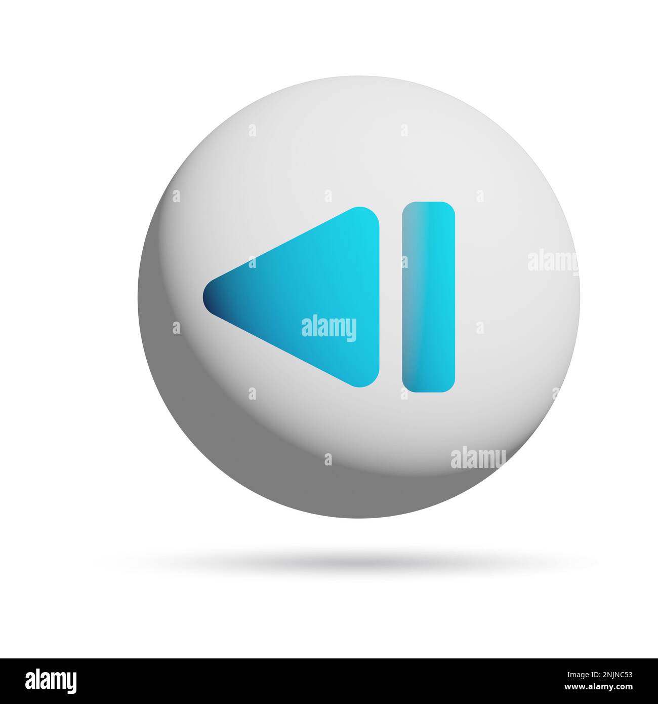 Back 3D icon. icon related to music player, video player Stock Photo ...