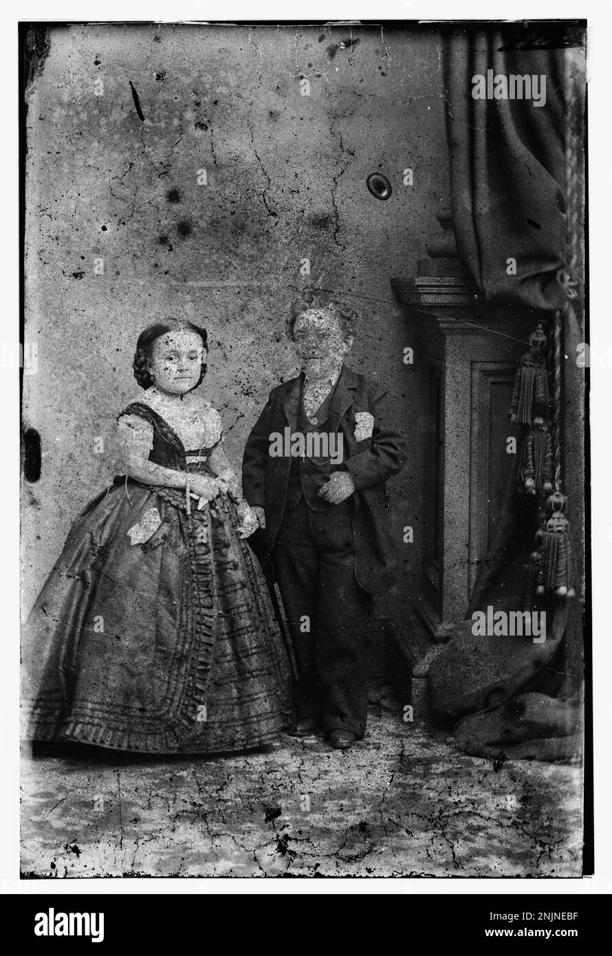 Portrait of Tom Thumb and his wife, captured in the Library of Congress ...