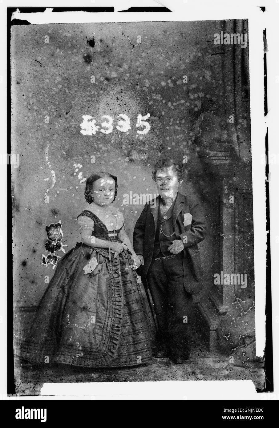 Portrait of General Tom Thumb, a famous performer, and his wife. Part ...