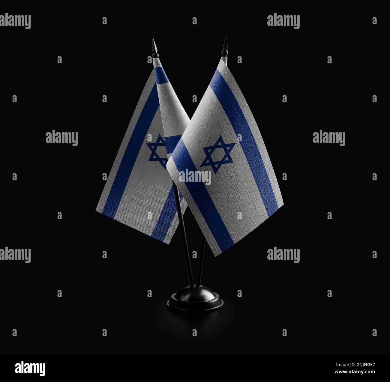Small national flags of the Israel on a black background Stock Photo ...