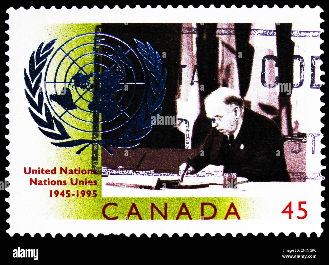 MOSCOW, RUSSIA - FEBRUARY 15, 2023: Postage stamp printed in Canada ...