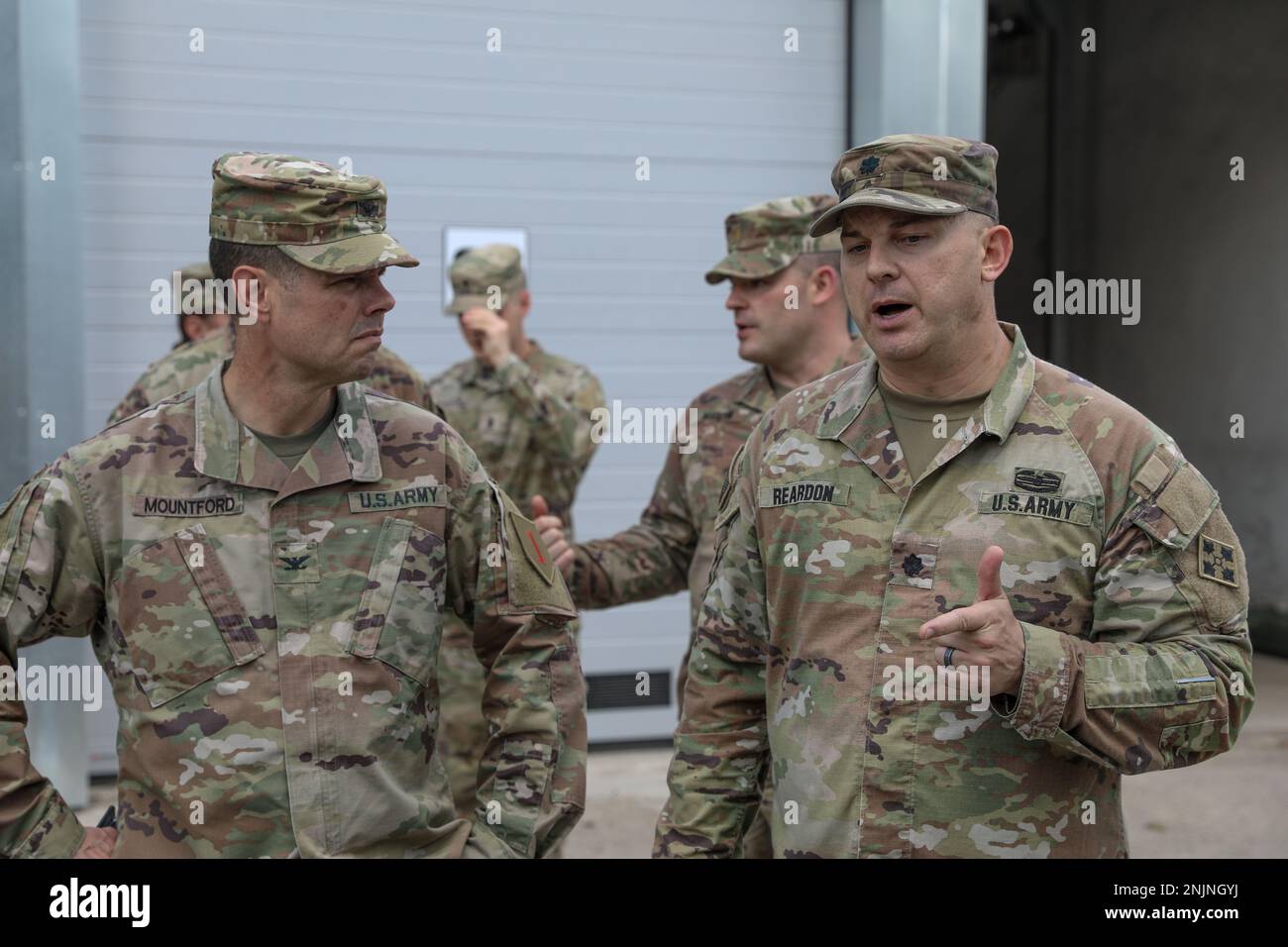 U.S. Army Lt. Col. Patrick Reardon, right, commander assigned to 64th ...