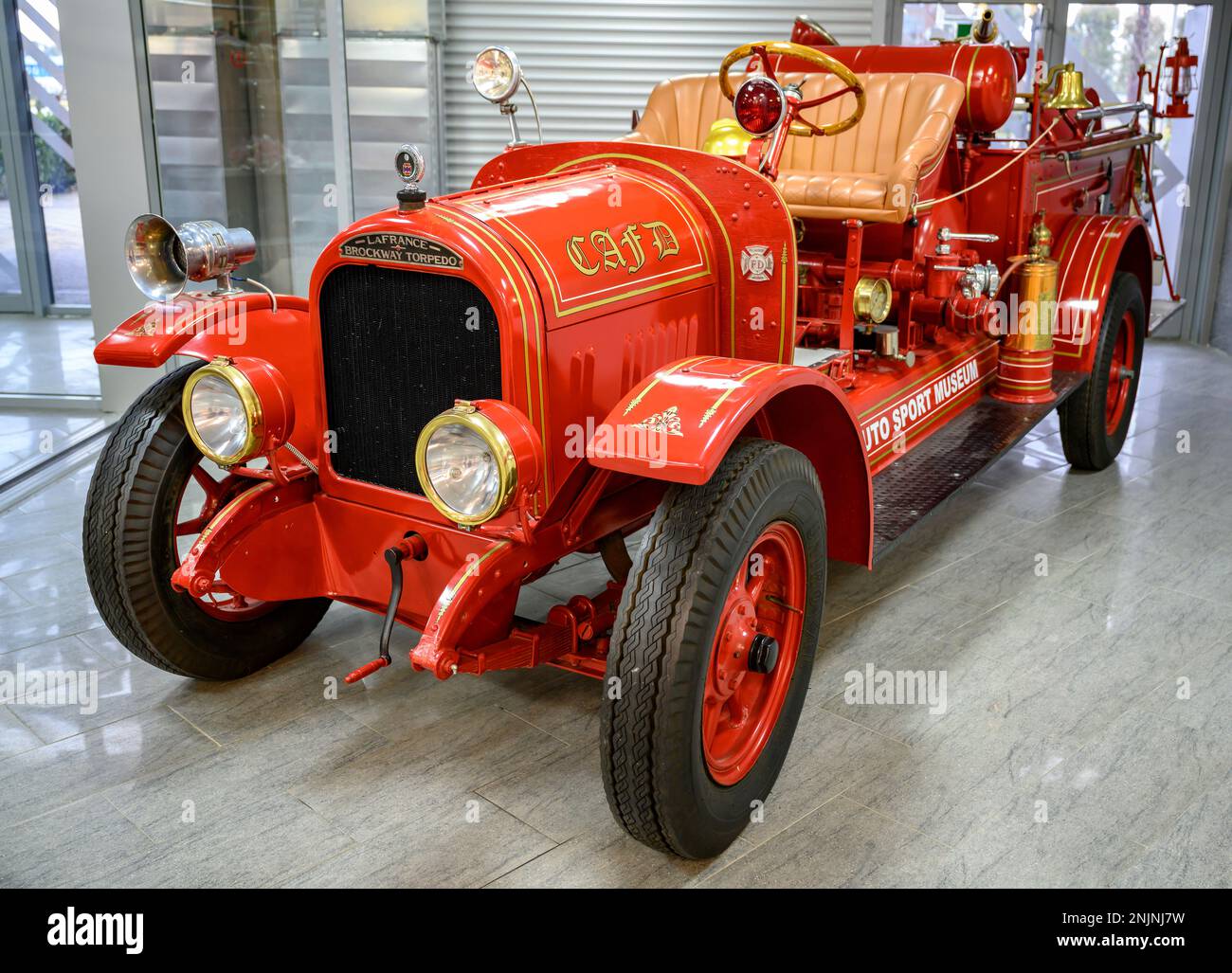 Light French fire truck of the early 20th century in the Automobile ...