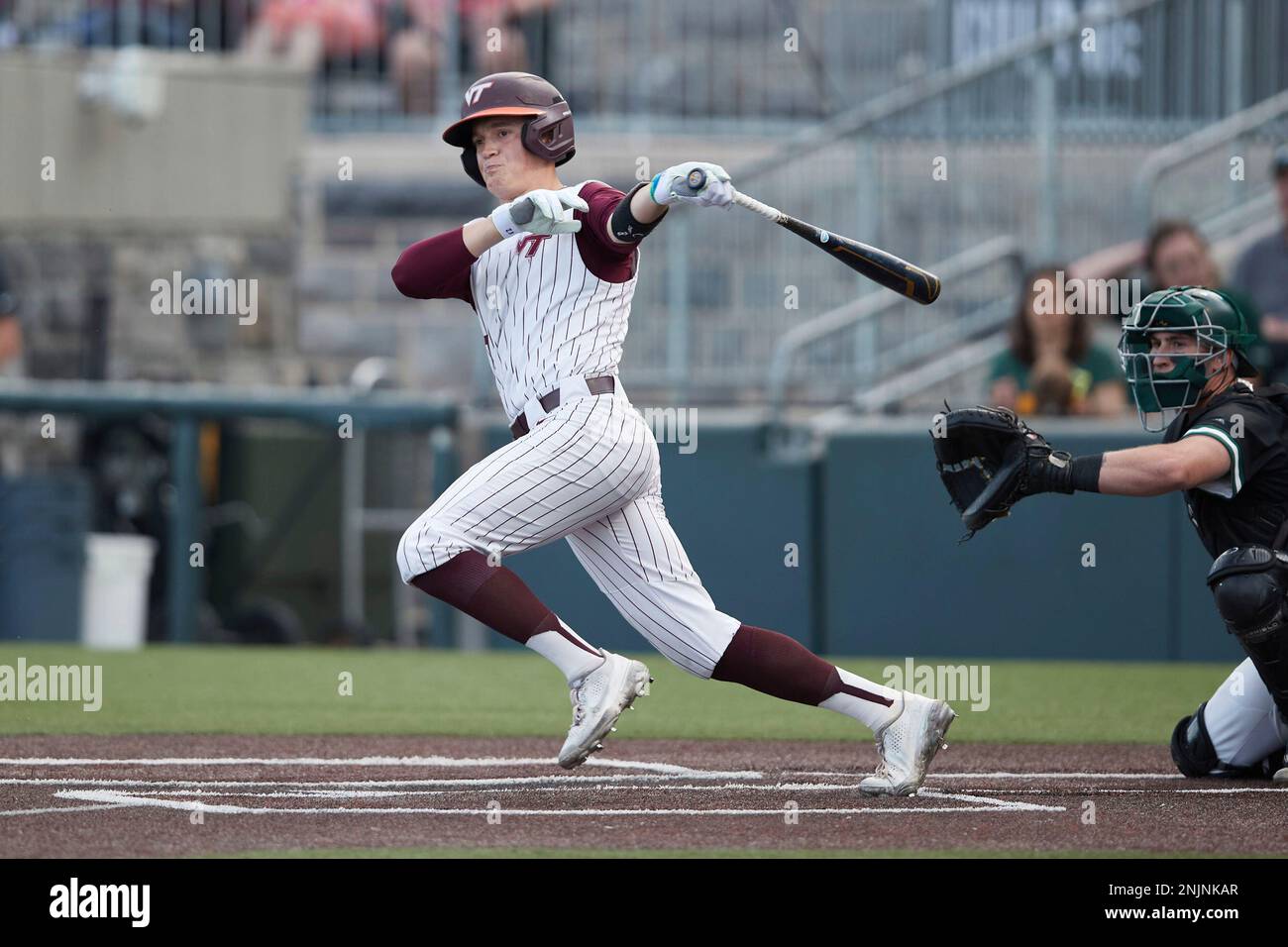 Eduardo Malinowski (23) of the Virginia Tech Hokies at bat against the ...