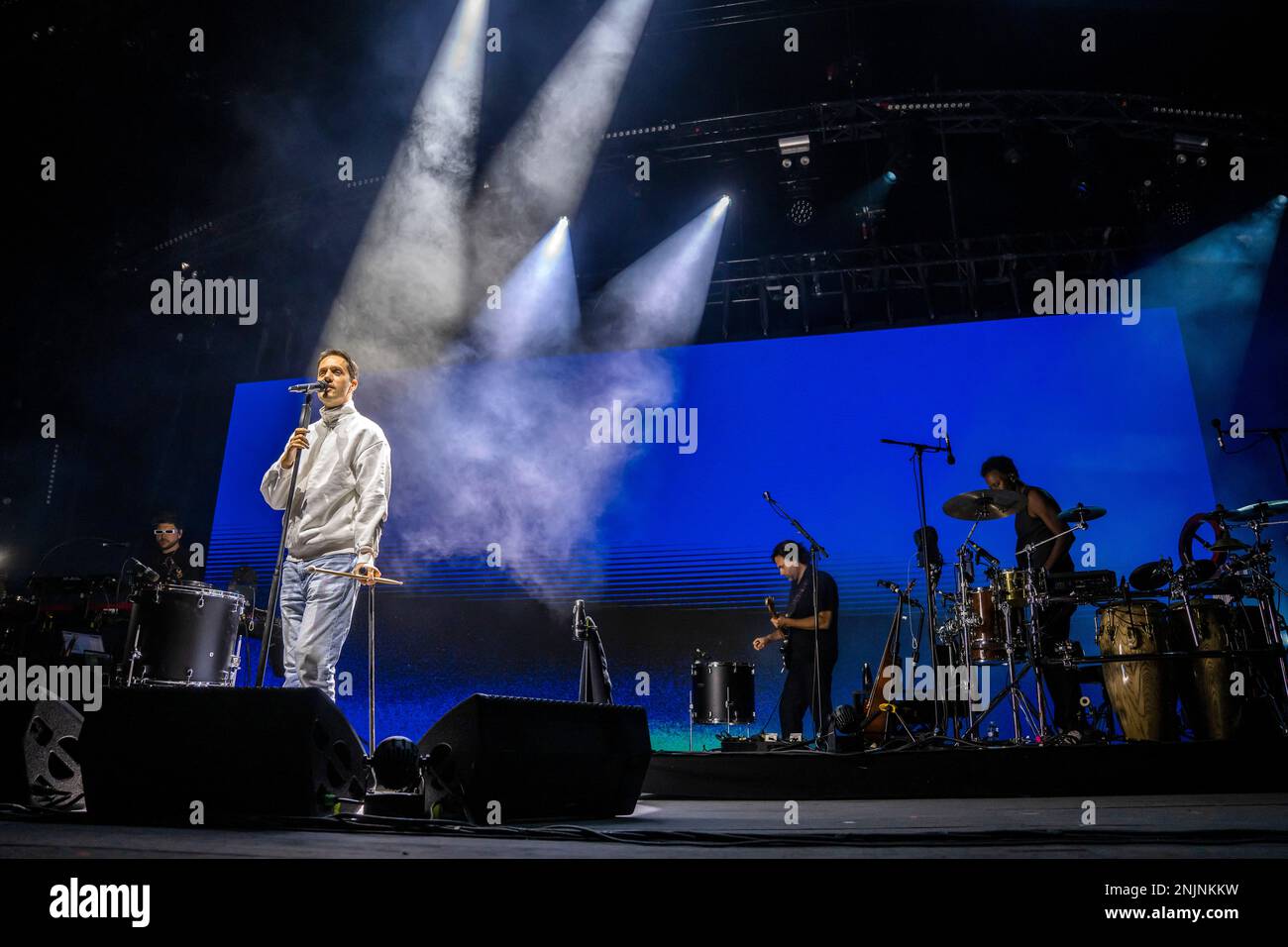 French singer Grand Corps Malade performs on the Vega stage during the ...