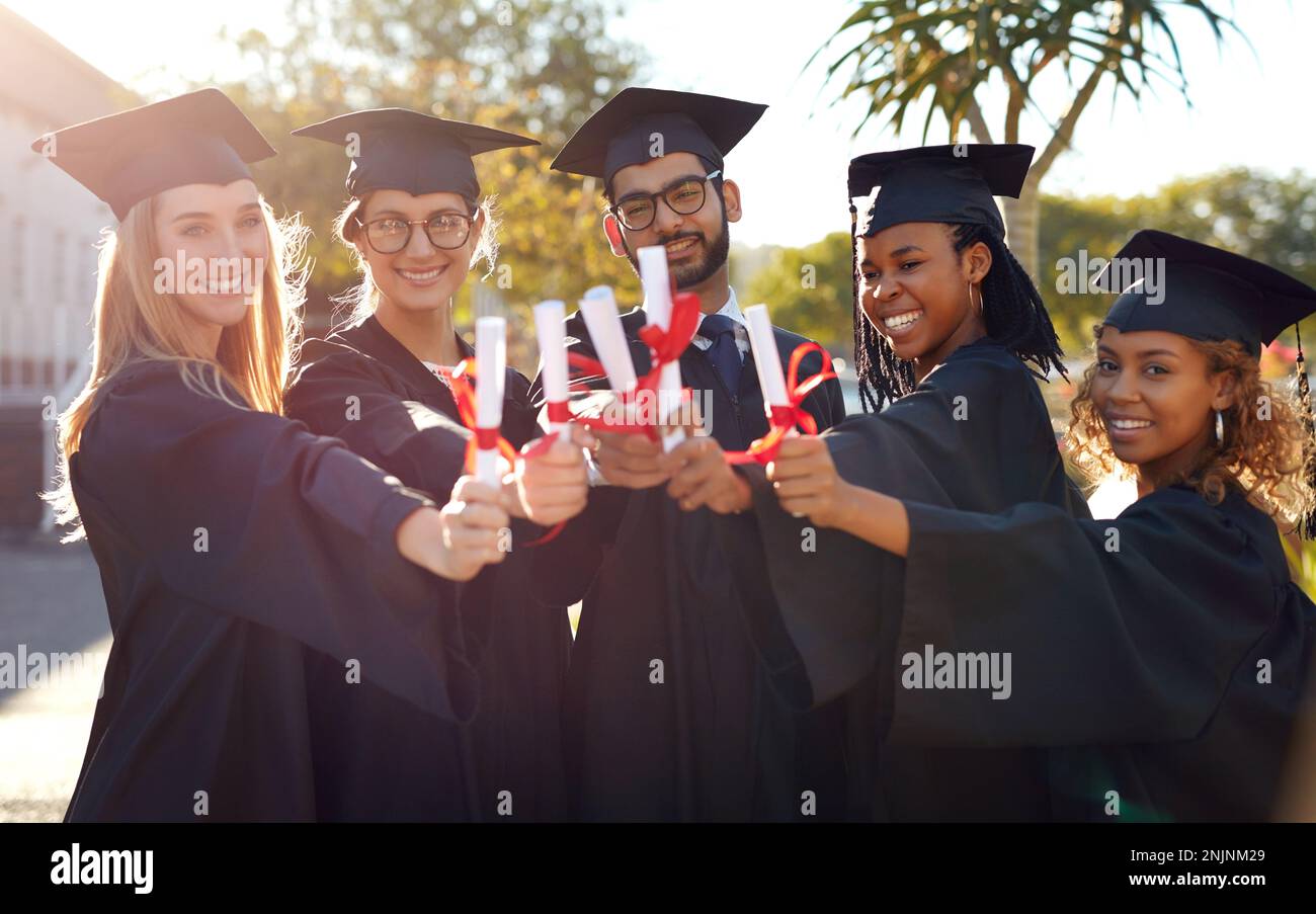 Look what we got today. Portrait of a group of university students ...