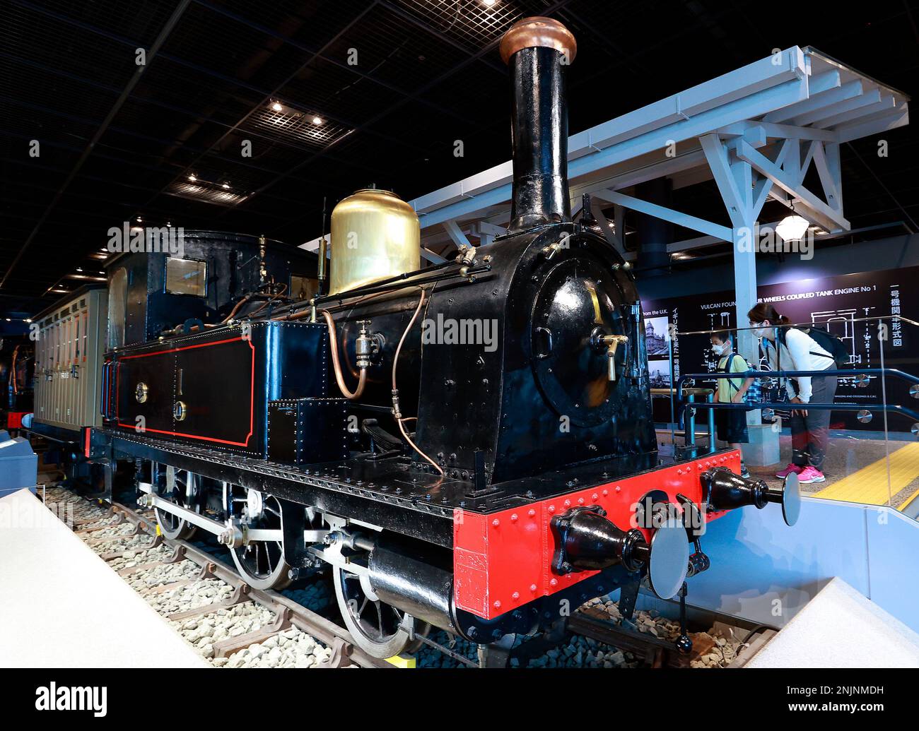 Locomotive No. 1, the first locomotive from Great Britain is displayed ...